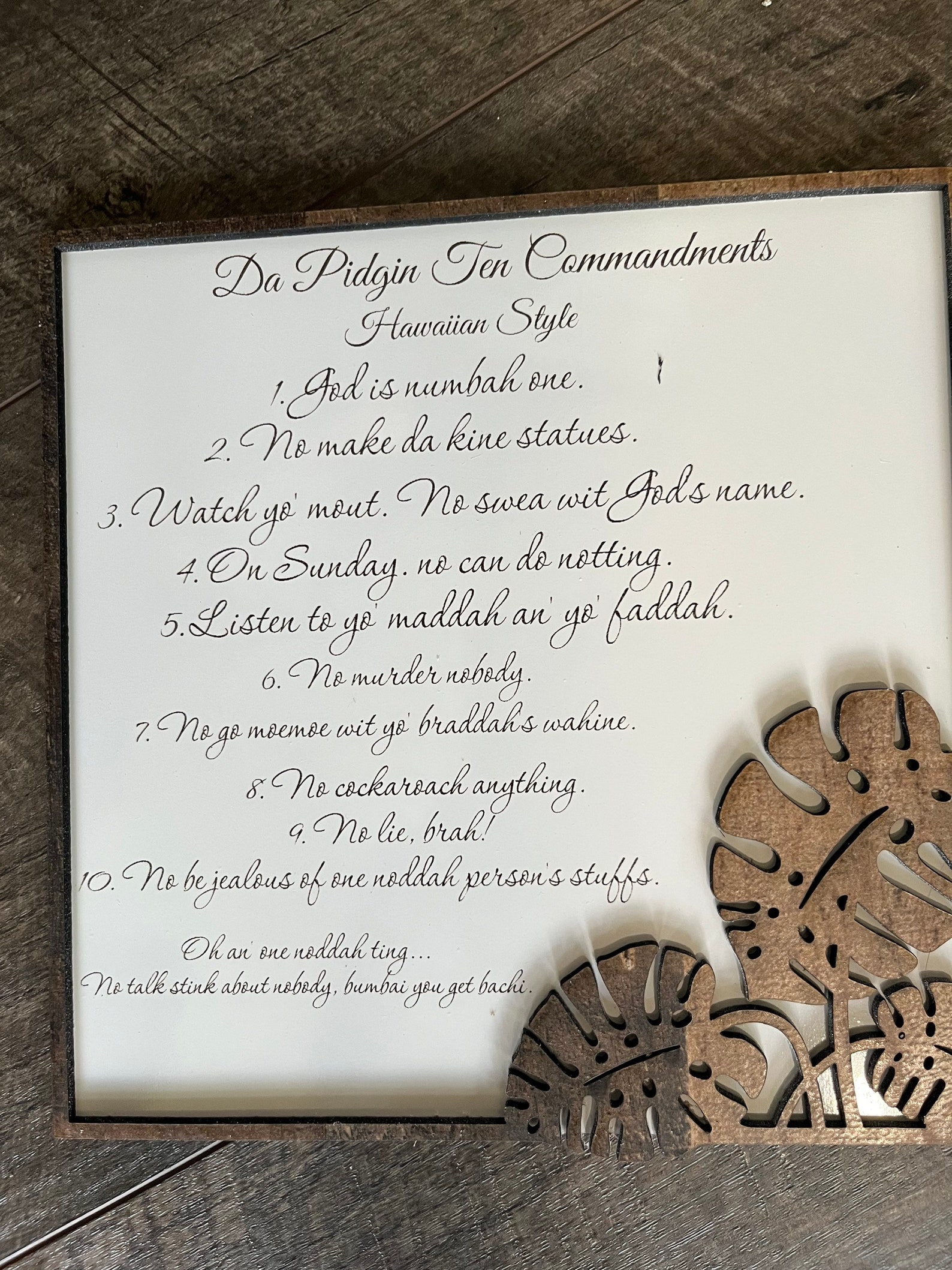 Hawaiian Pidgin English Ten Commandments/ Made in Hawaii - Etsy