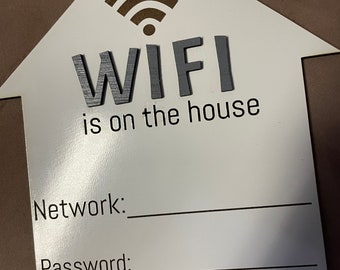 Custom WIFI Sign WIFI is on the House - Etsy