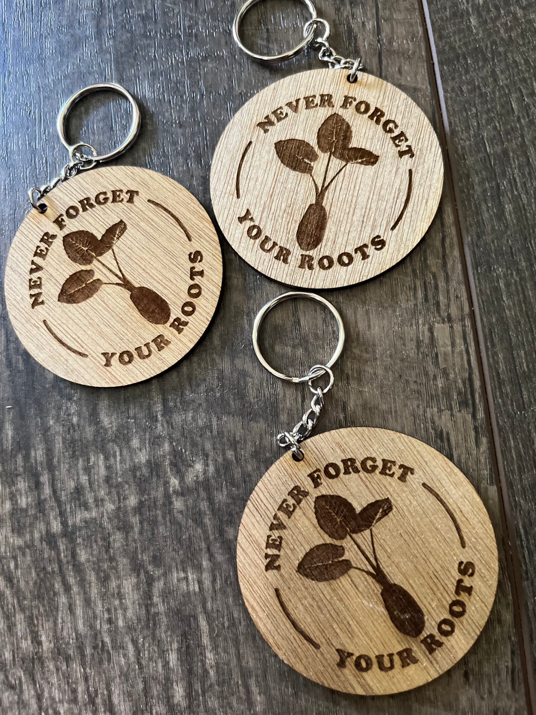 Kalo Design Never Forget Your Roots Wooden Keychain/ Made in Hawaii - Etsy