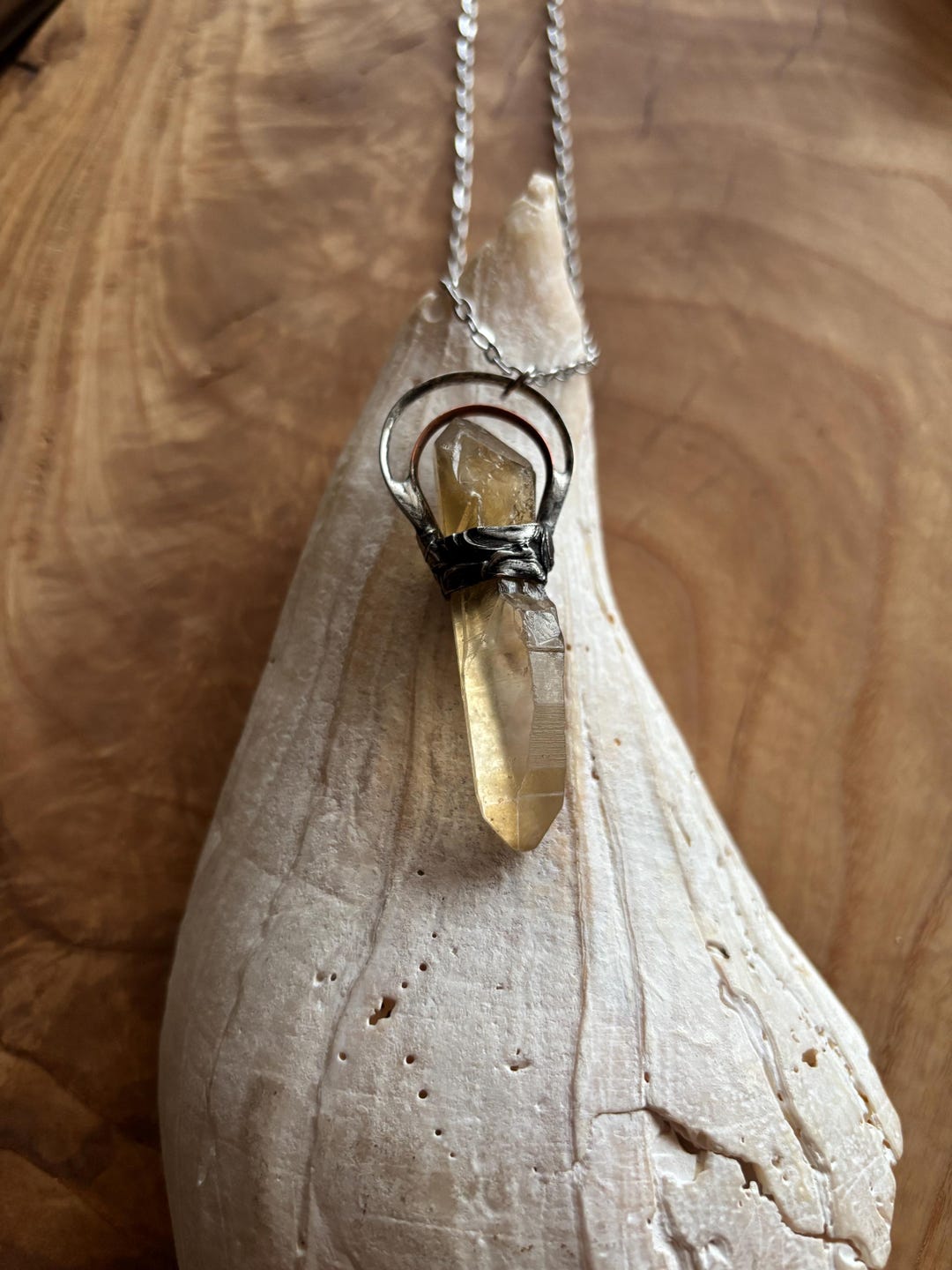 Copper Halo - Tangerine Quartz Pendant, Natural, Orange, Orange Crystal ...