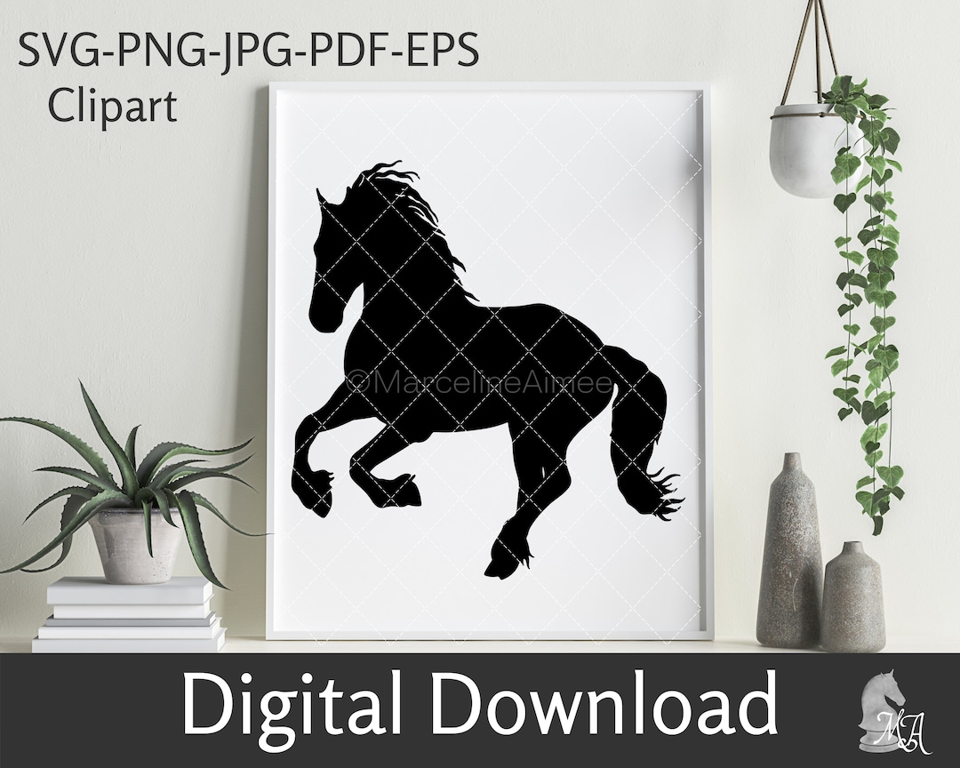 Friesian Horse SVG Instant Download Cricut and Silhouette Cut - Etsy