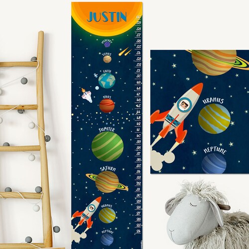 Solar System Growth Chart. Personalized Growth Chart. | Etsy