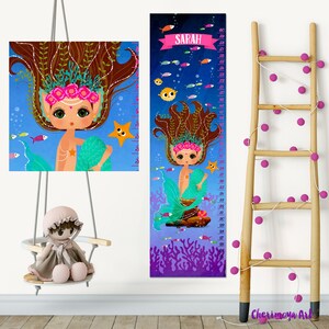 Mermaid Wall Decal Mermaid Growth Chart Growth Chart Mermaid Mermaid ...