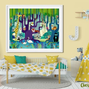 Safari Nursery Wall Art Safari Nursery Decor Jungle Print Jungle ...