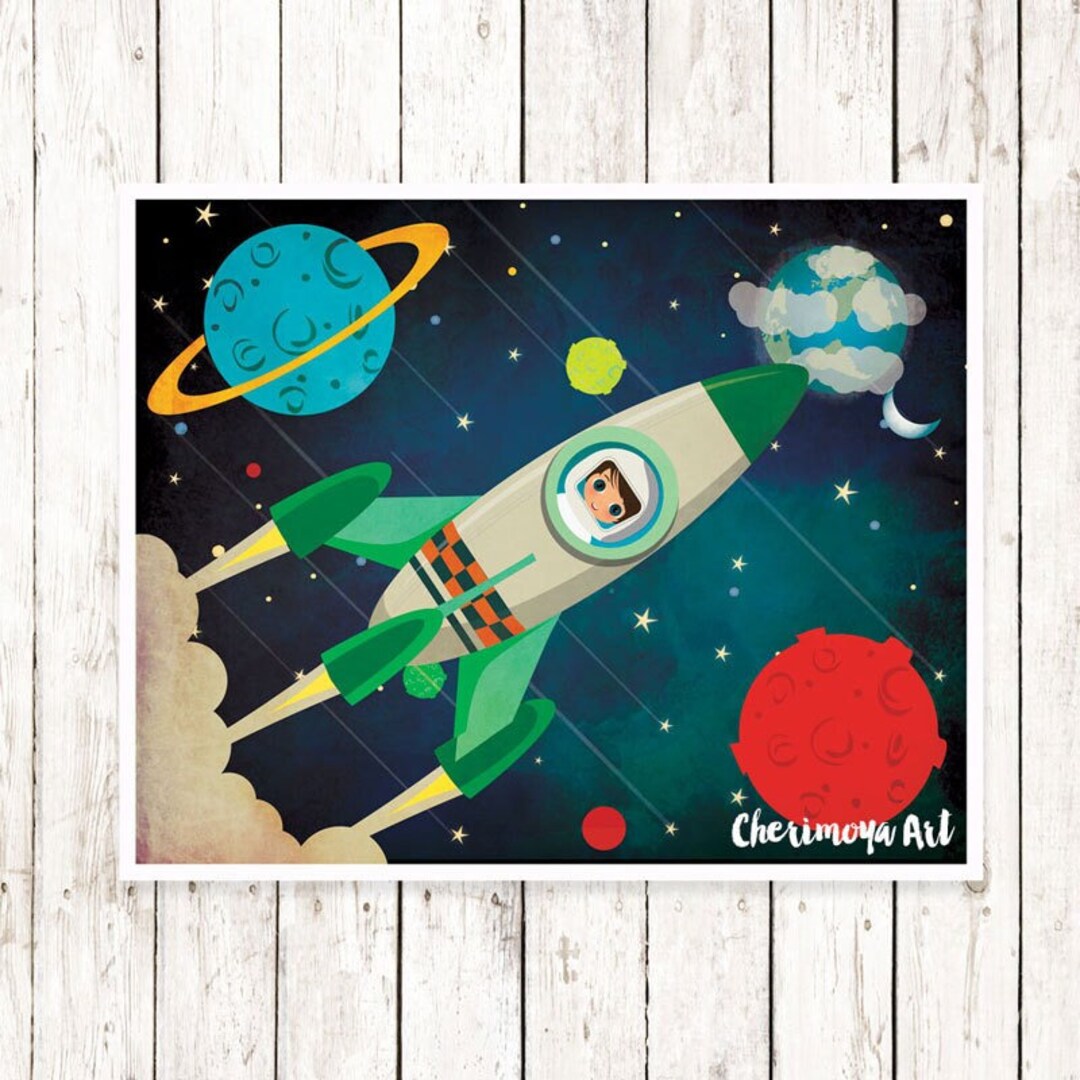 Boys Room Decor Nursery Print Boys Wall Art Children Print Space Wall ...