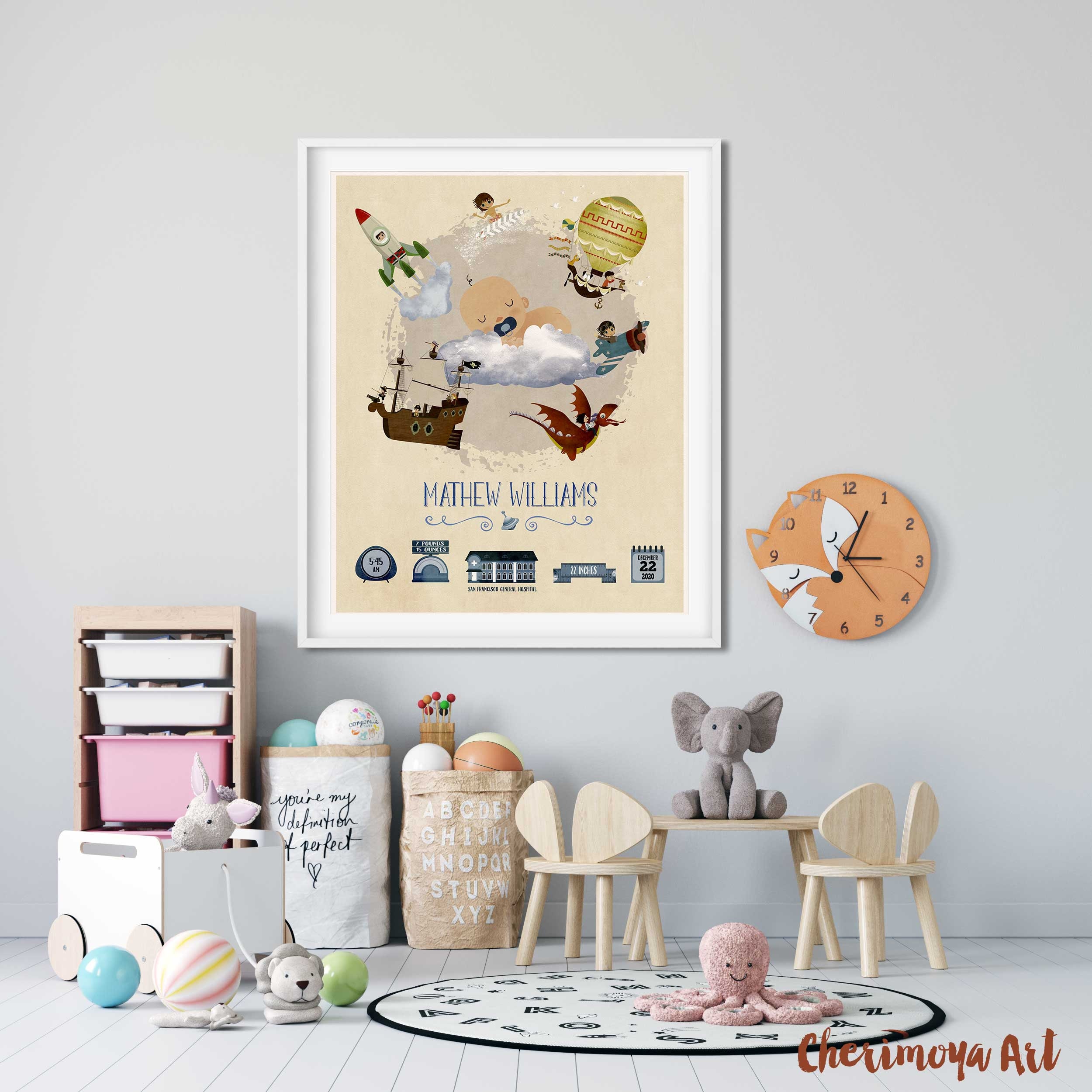 Personalised New Baby Print Baby Birth Announcement New Baby | Etsy