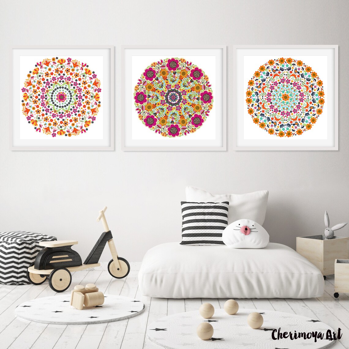 Mandala Wall Art Flower Mandala Decor Decor for Girls Rooms | Etsy