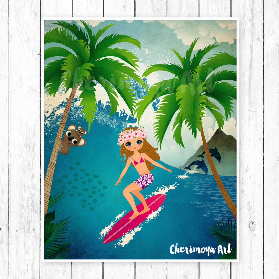 Surfer Girl Wall Art Girl Surf Decor Beach Wall Art Girls | Etsy