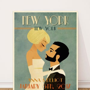 Retro Wedding Print Vintage Wedding Poster Retro Wedding Personalized ...