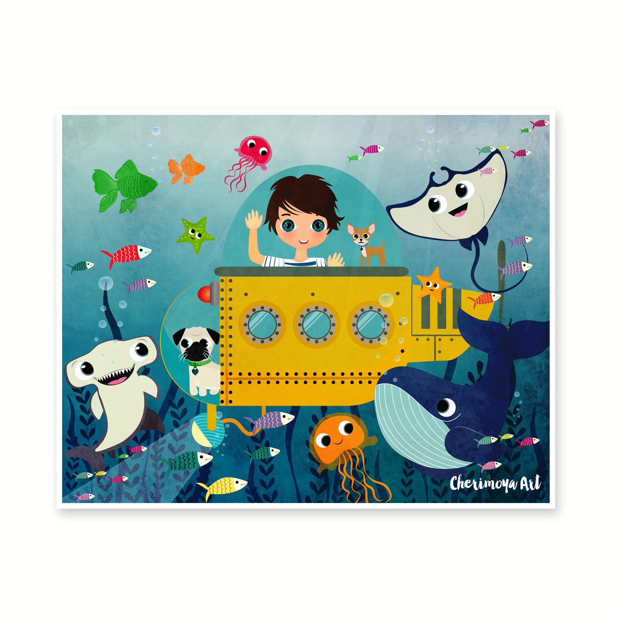 Yellow Submarine Baby Shower Boy Ocean Room Decor Boys Wall | Etsy