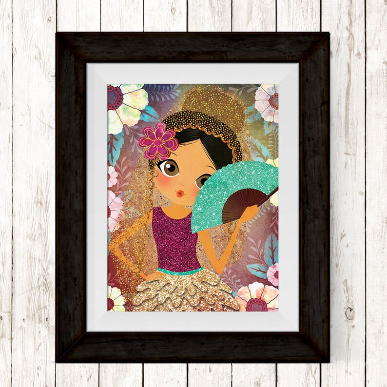 Dancer Art Print Spanish Dancer Print Flamenco Wall Art Dancer | Etsy