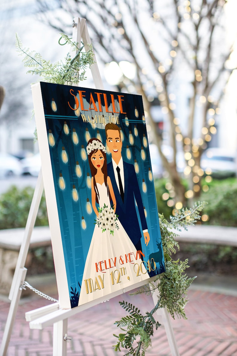 Personalized Vintage Wedding Poster Retro Wedding Poster Retro | Etsy