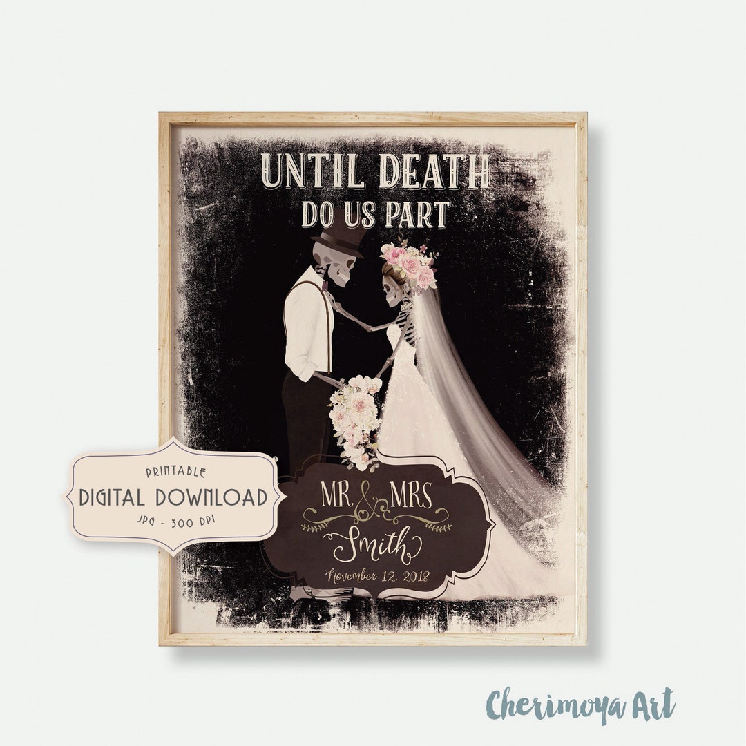 Until Death Do Us Part Personalized Poster Day of the Dead Wedding ...