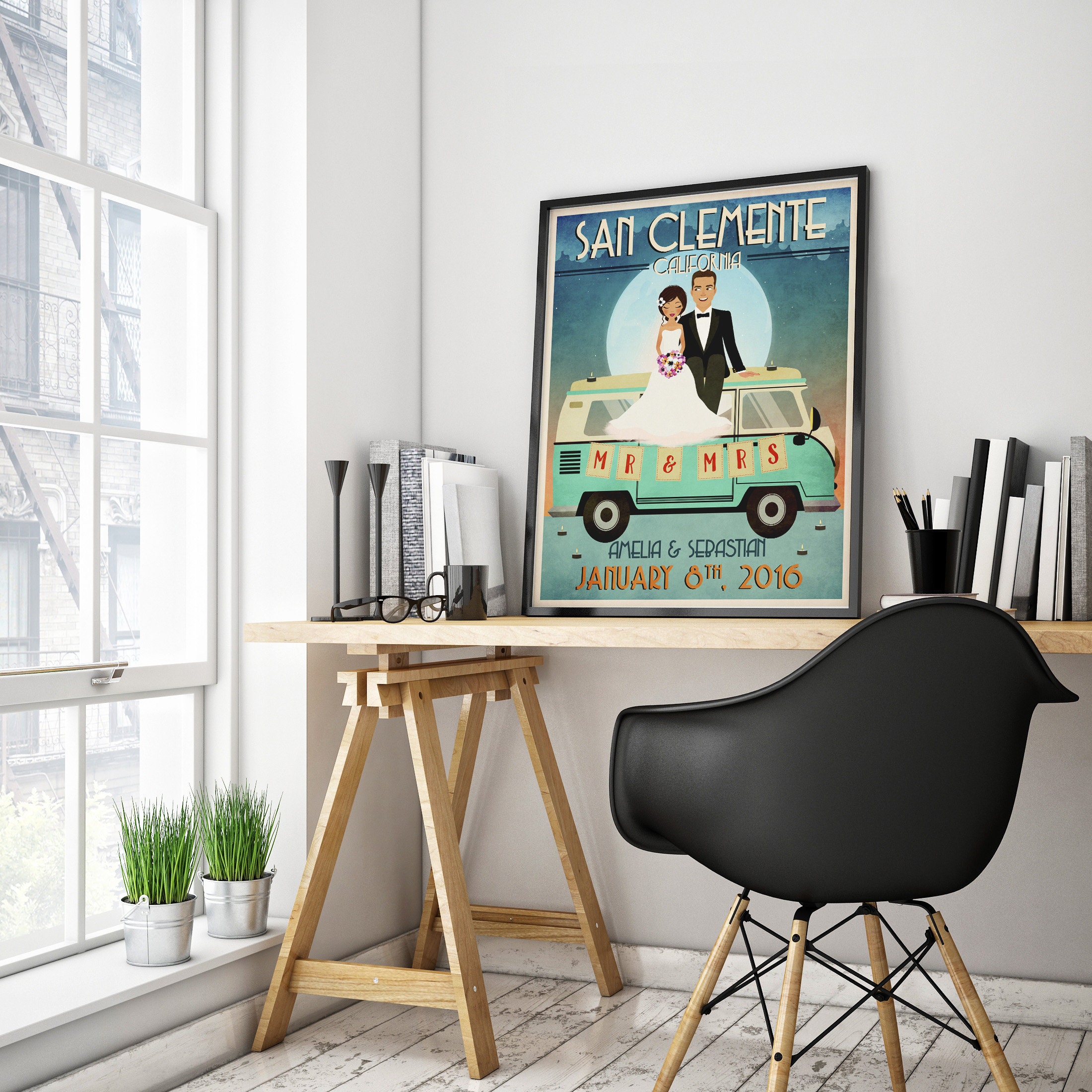 Combi Wedding Art Vintage Wedding Poster Wedding Poster Combi - Etsy