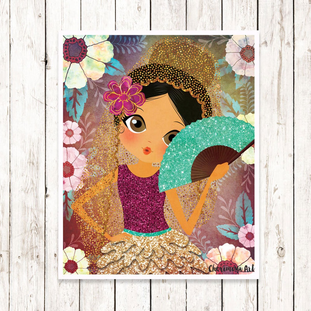 Dancer Art Print Spanish Dancer Print Flamenco Wall Art Dancer Art ...