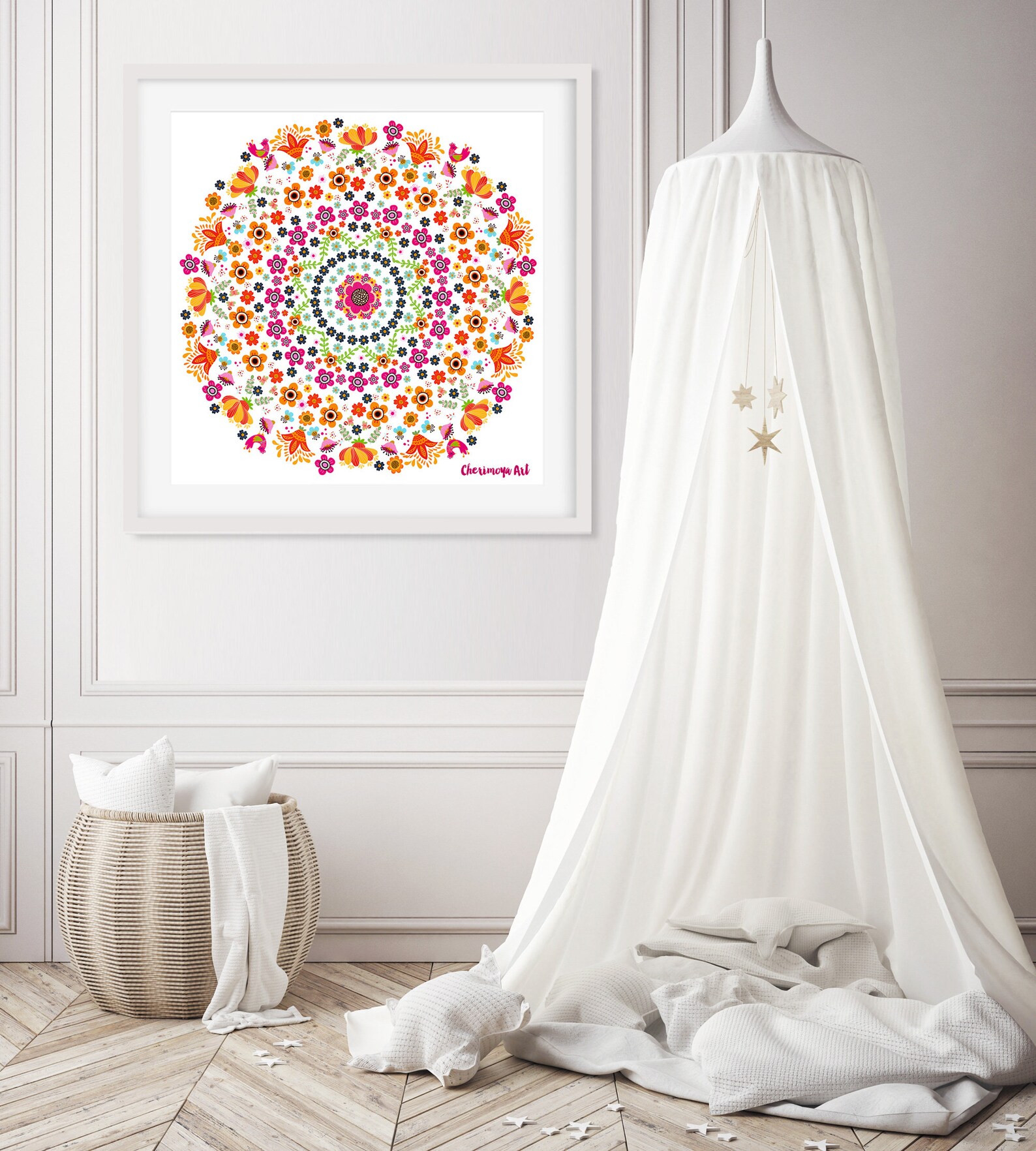 Mandala Wall Art Flower Mandala Decor Decor for Girls Rooms | Etsy