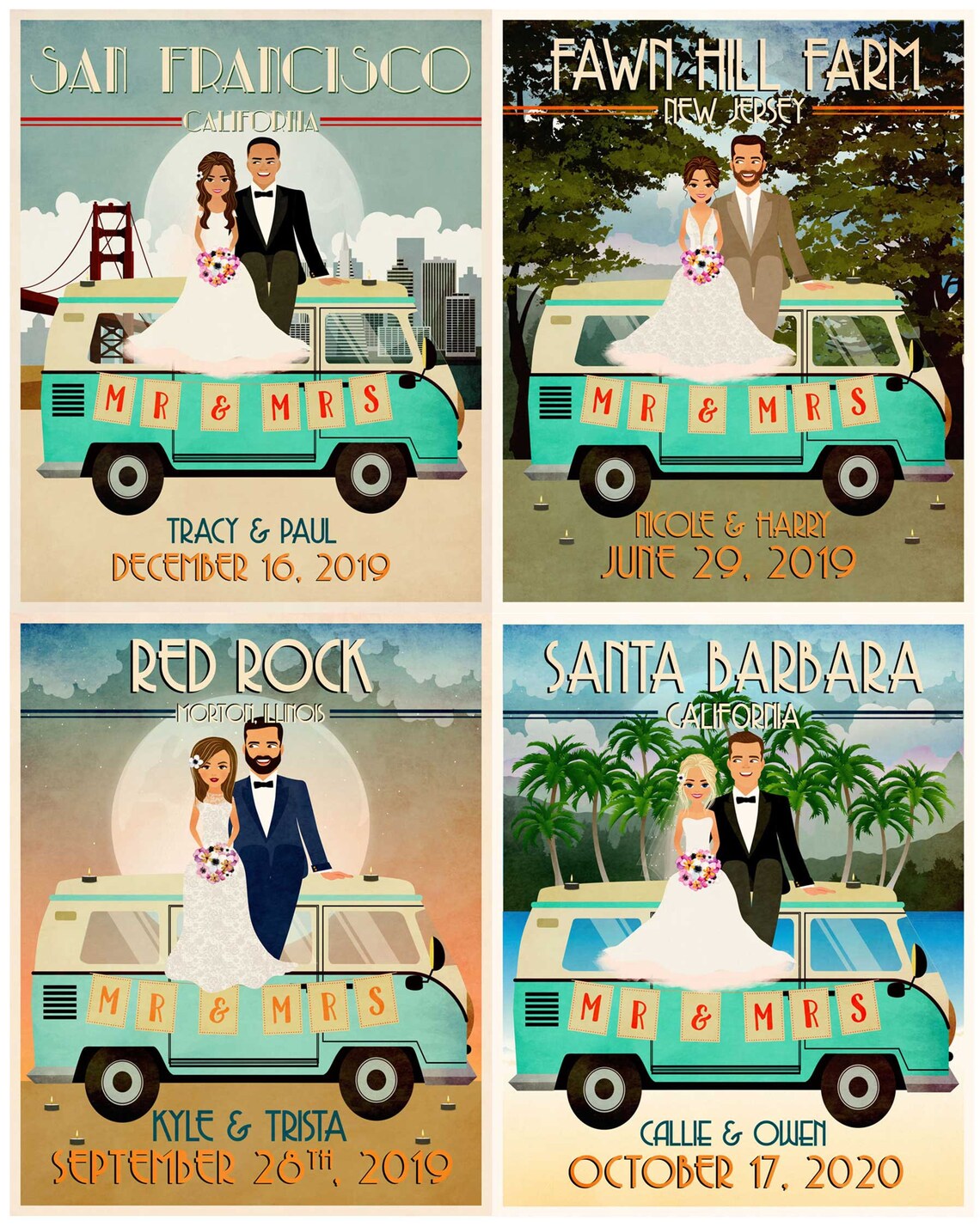 Combi Wedding Art Vintage Wedding Poster Wedding Poster Combi | Etsy