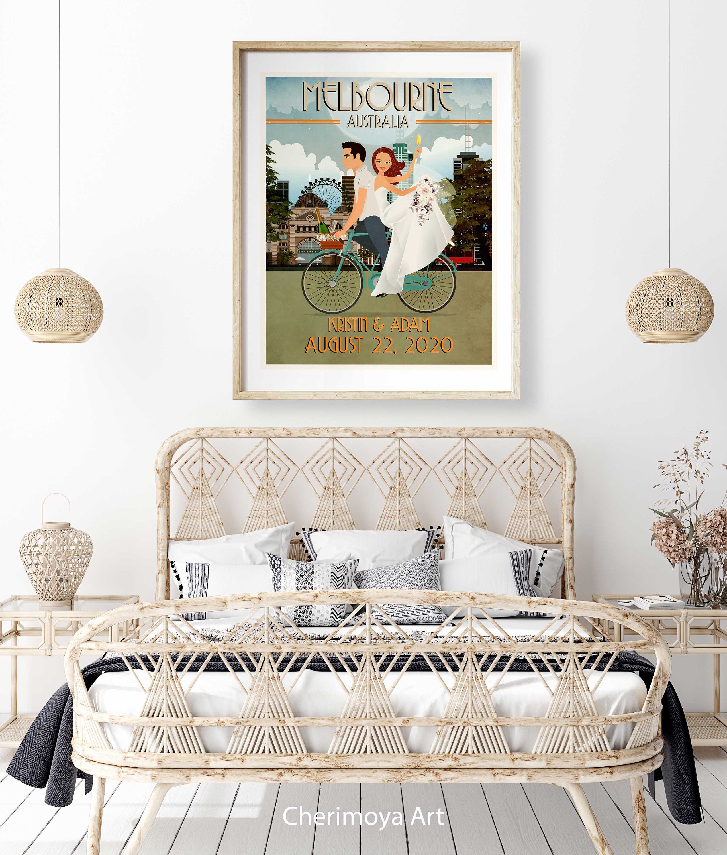Melbourne Wedding Poster Retro Wedding Print Vintage Wedding | Etsy