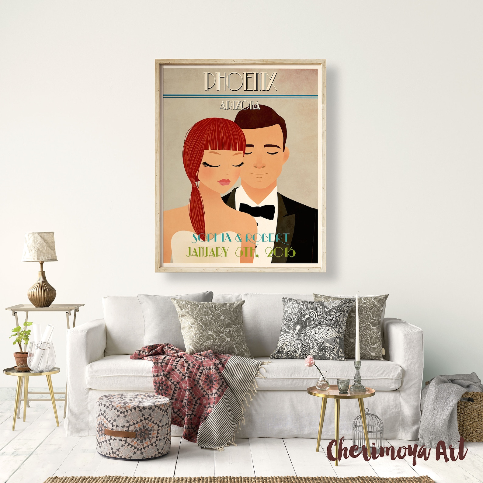 Custom Wedding Poster Custom Couple Print Wedding Poster Retro | Etsy