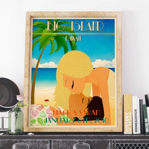 Vintage Wedding Art Wedding Poster Retro Wedding Art Couples Portrait ...