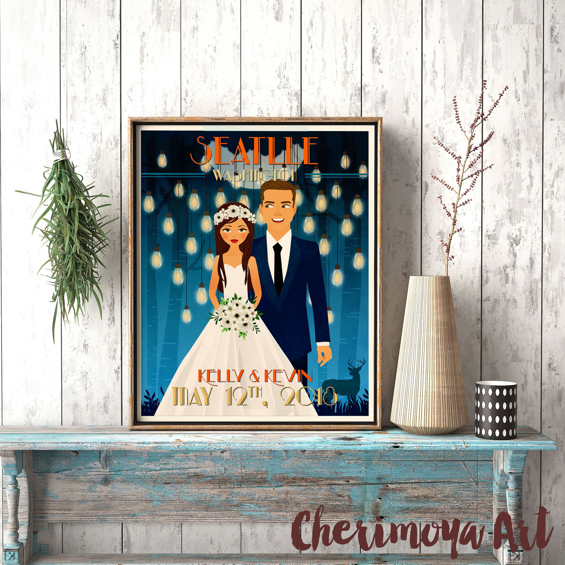 Personalized Vintage Wedding Poster Retro Wedding Poster Retro - Etsy