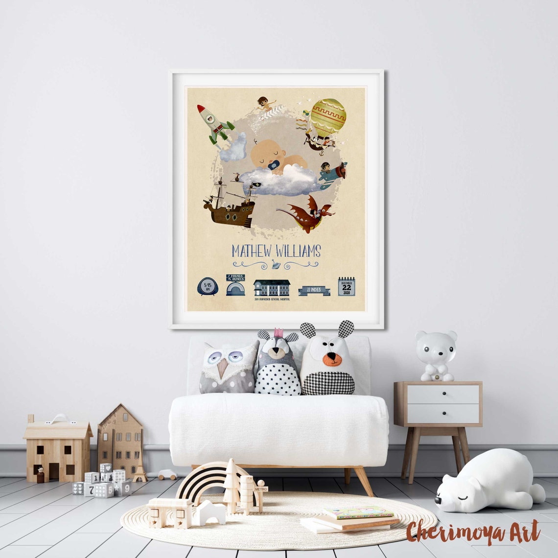 Personalised New Baby Print Baby Birth Announcement New Baby | Etsy