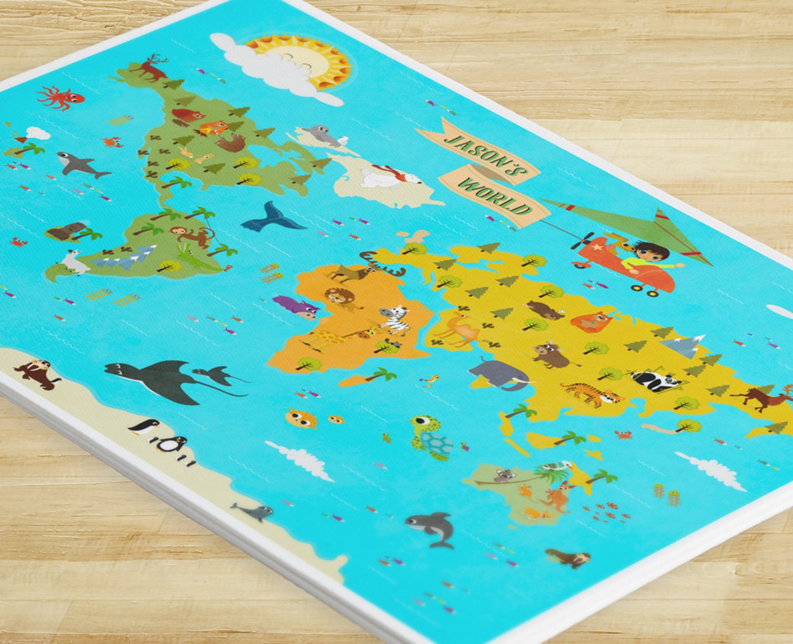 Personalized Kids World Map Nursery world map Children's | Etsy