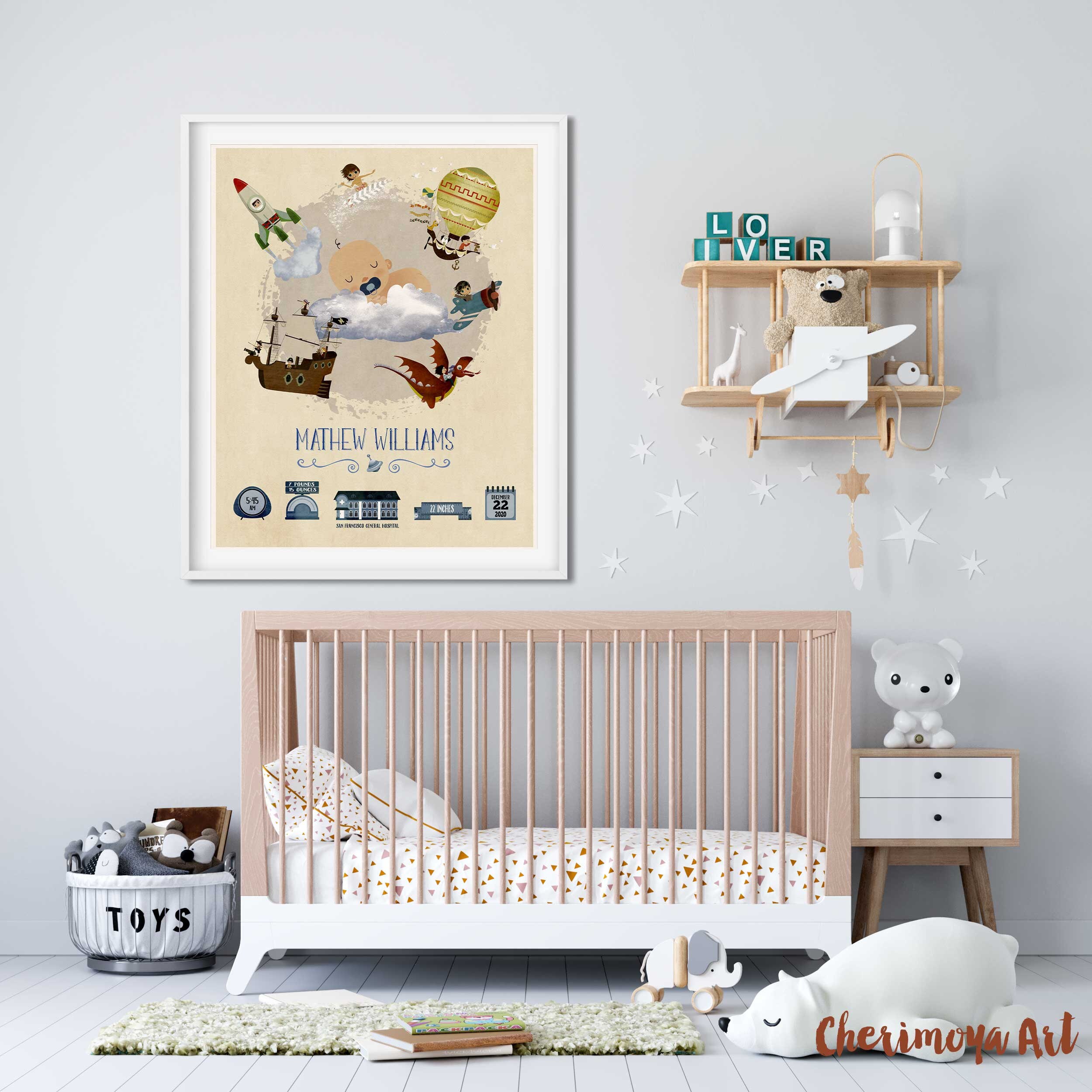 Personalised New Baby Print Baby Birth Announcement New Baby | Etsy