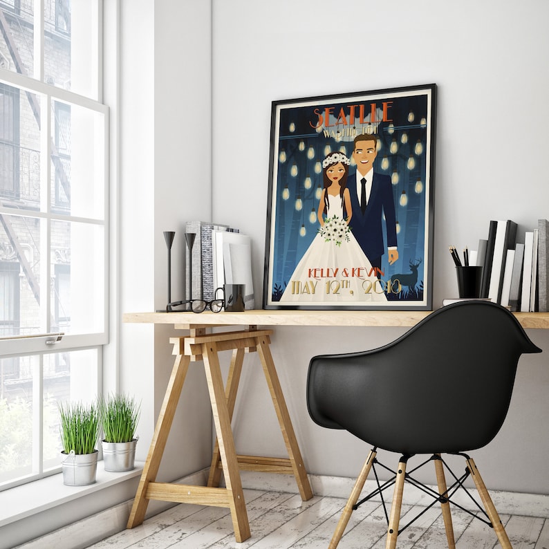 Personalized Vintage Wedding Poster Retro Wedding Poster Retro | Etsy