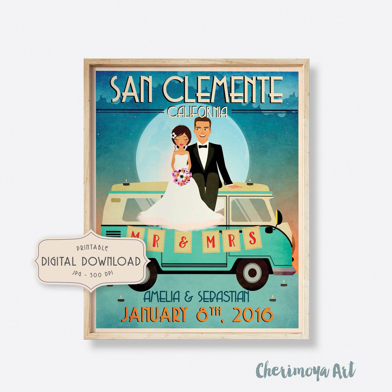 Combi Wedding Art Vintage Wedding Poster Wedding Poster Combi - Etsy