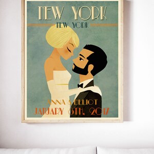Retro Wedding Print Vintage Wedding Poster Retro Wedding Personalized ...