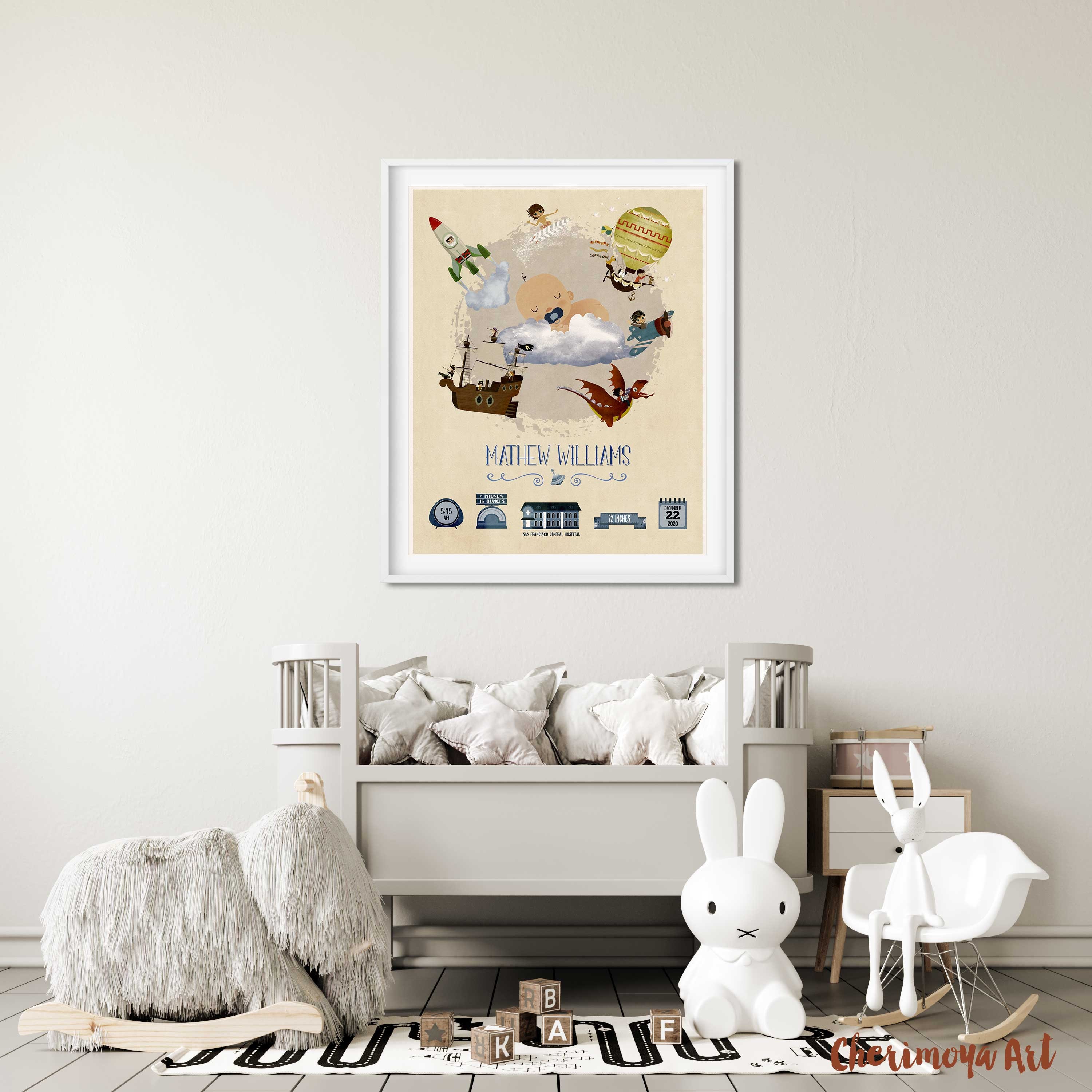 Personalised New Baby Print Baby Birth Announcement New Baby | Etsy