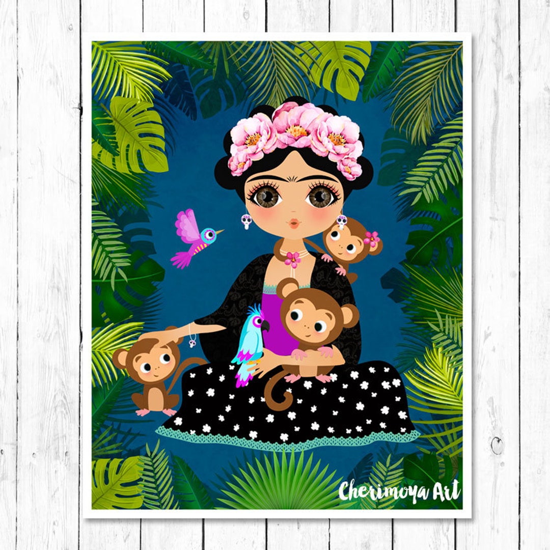 Frida Kahlo Wall Art Frida Kahlo Poster Frida Art Print Mexican Folk ...