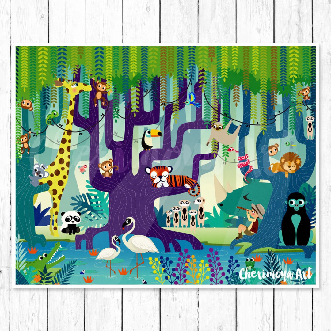 Safari Nursery Wall Art Safari Nursery Decor Jungle Print Jungle ...