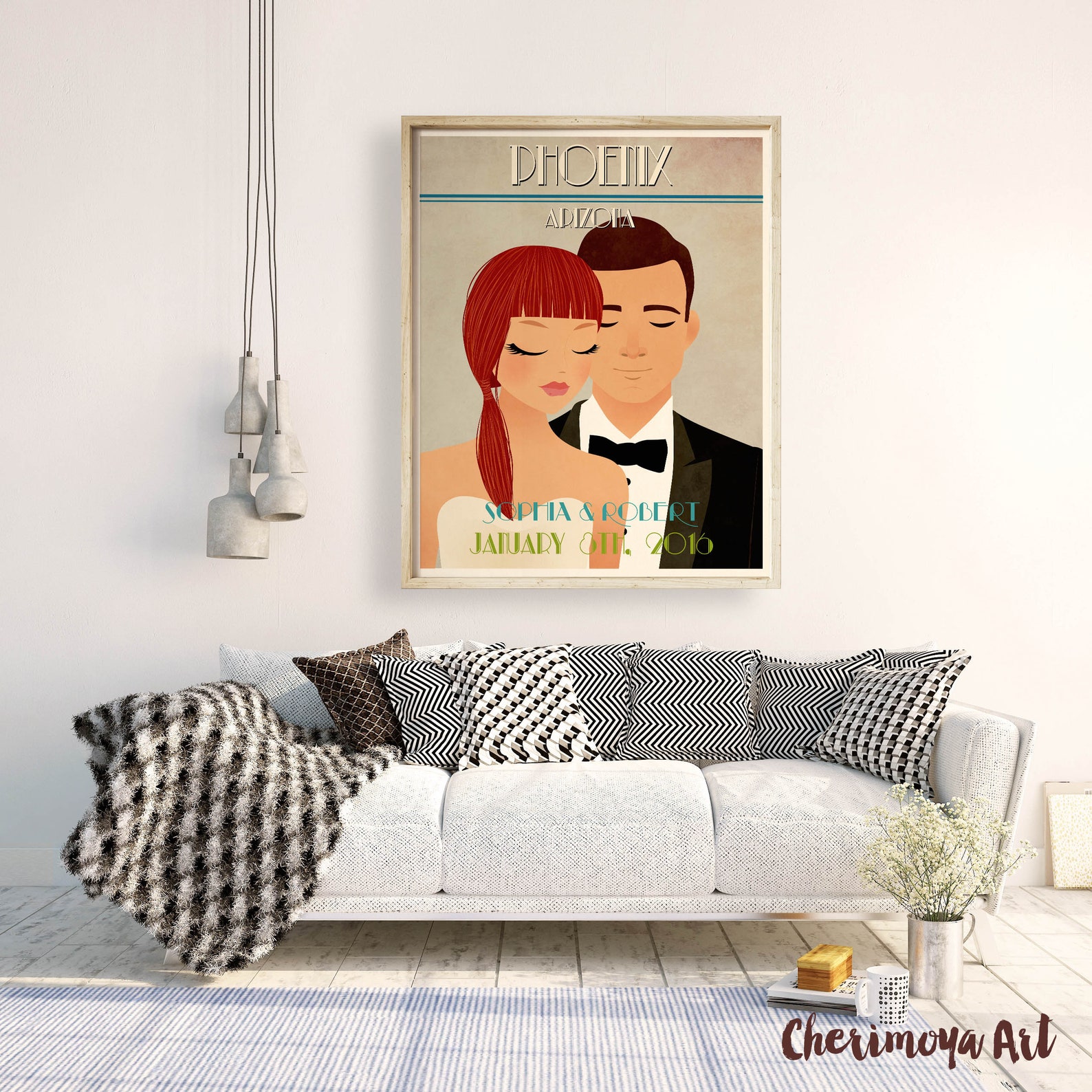 Custom Wedding Poster Custom Couple Print Wedding Poster Retro | Etsy