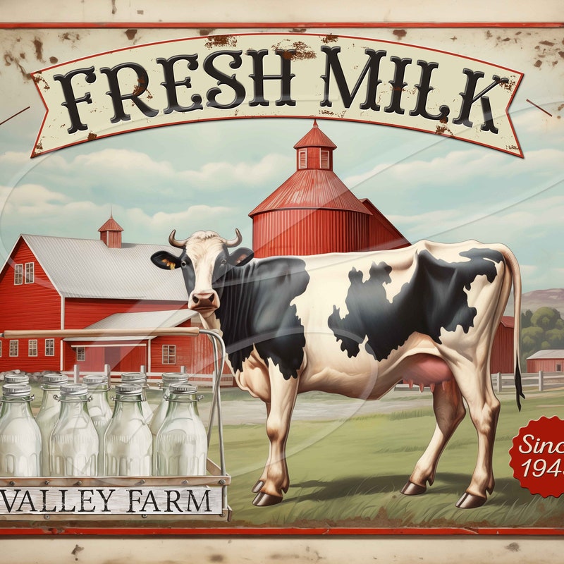 Milk and Dairy Signs - Etsy