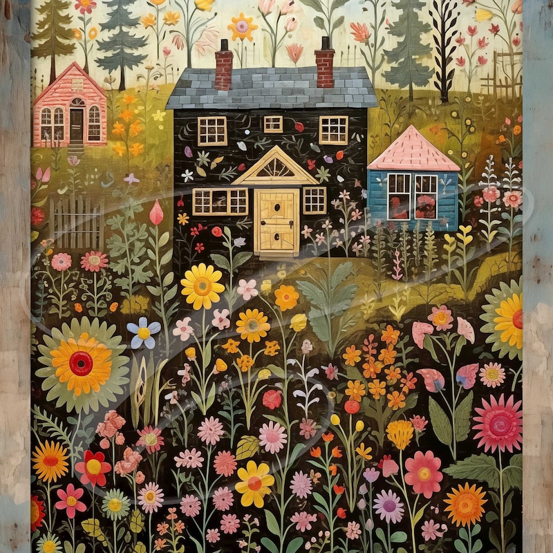 Folk Art Landscape - Etsy