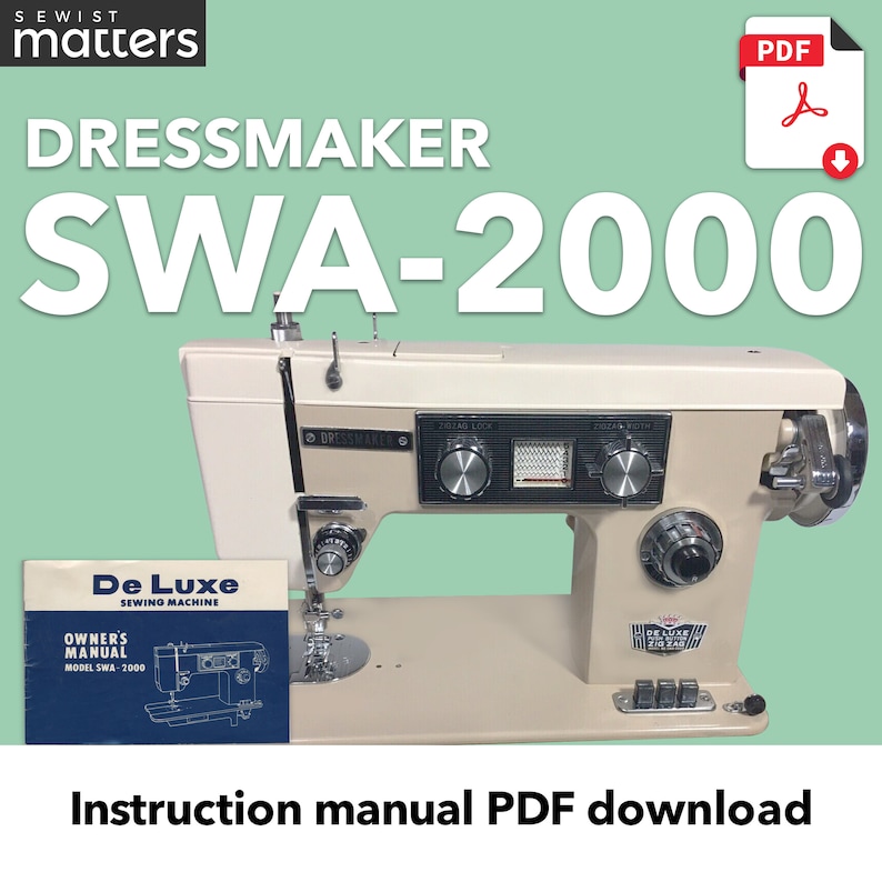 SWA-2000 Dressmaker, White | Pinnock Craftamatic CFM De Luxe Push Zig ...