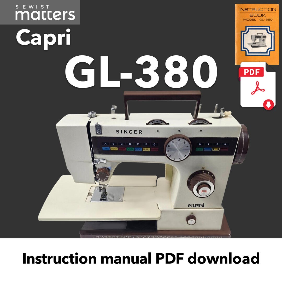 Singer Capri GL380 GL-380 Free Arm Sewing Machine Instruction Manual ...