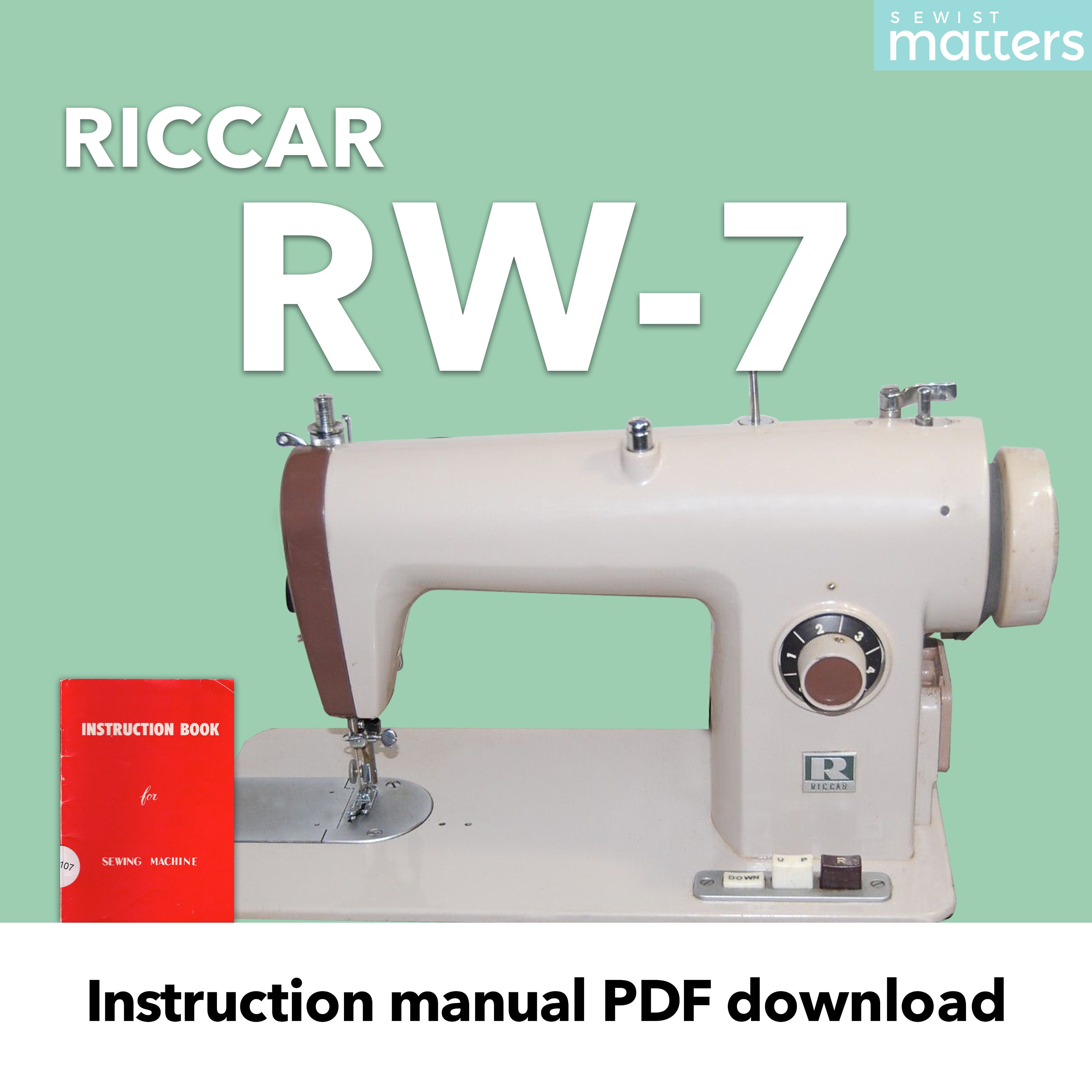 Riccar RW-7 Sewing Machine Manual PDF Download - Etsy