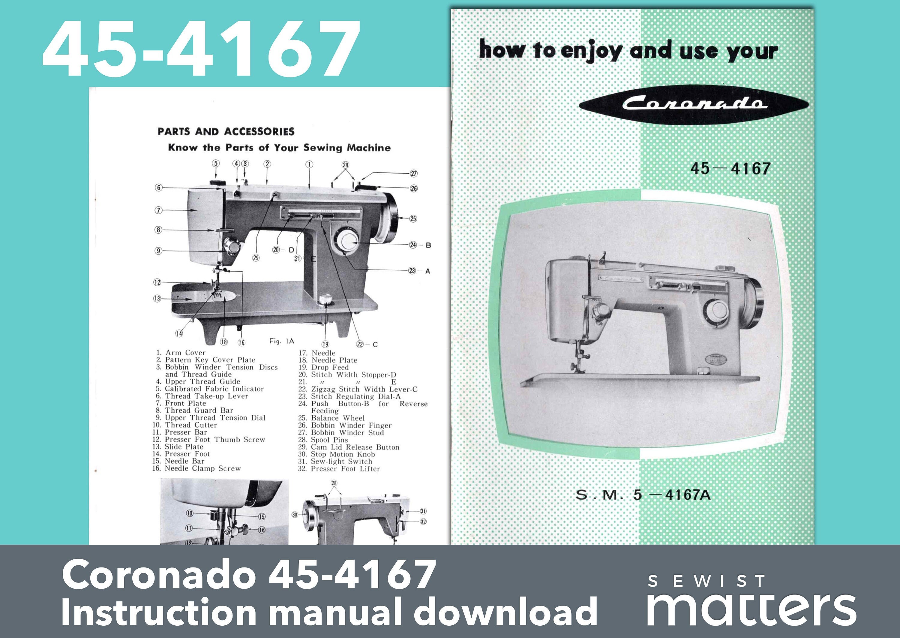 Coronado 45-4167 | Brother 340 | Lemair Helvetia Sewing Machine PDF ...