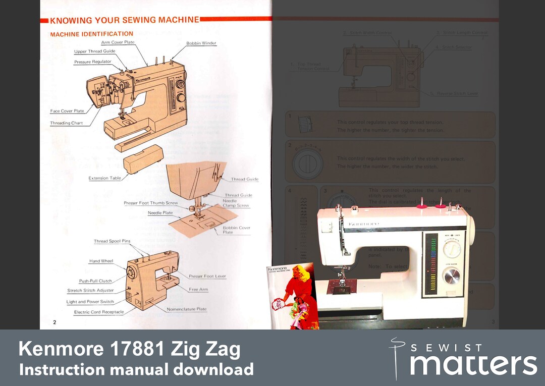 Kenmore 17881 38517881 385.17881 Zig-zag Sewing Machine Instruction ...