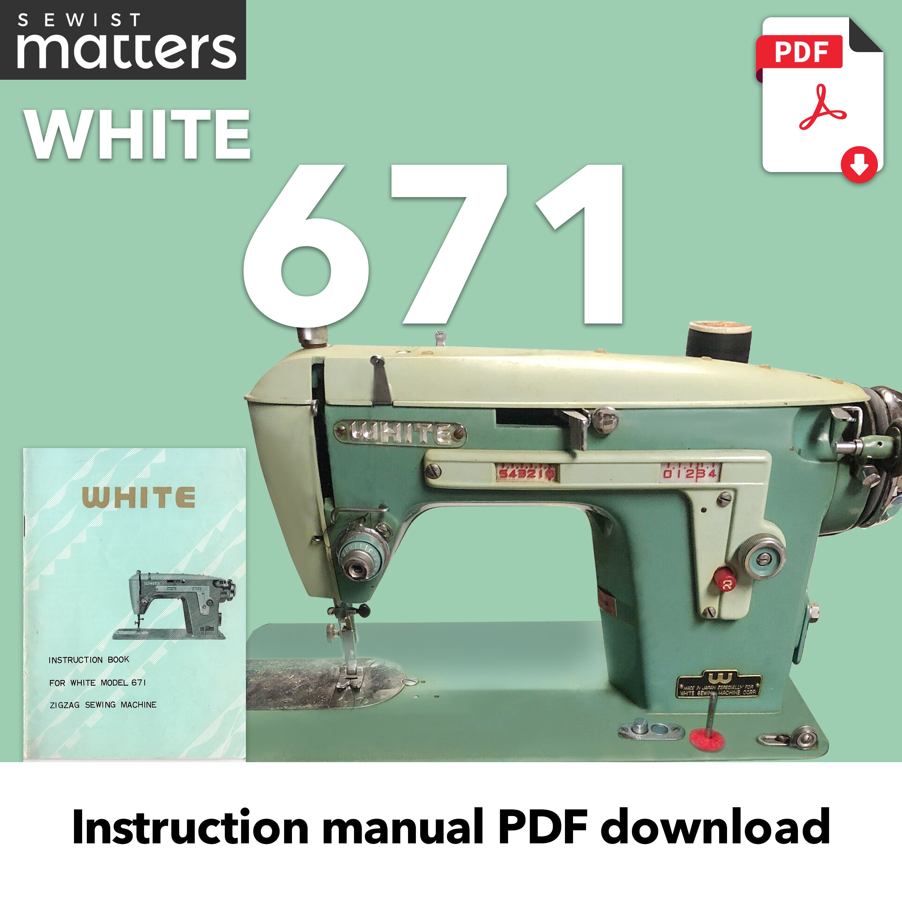 White 671 Sewing Machine Instruction Manual PDF Download - Etsy