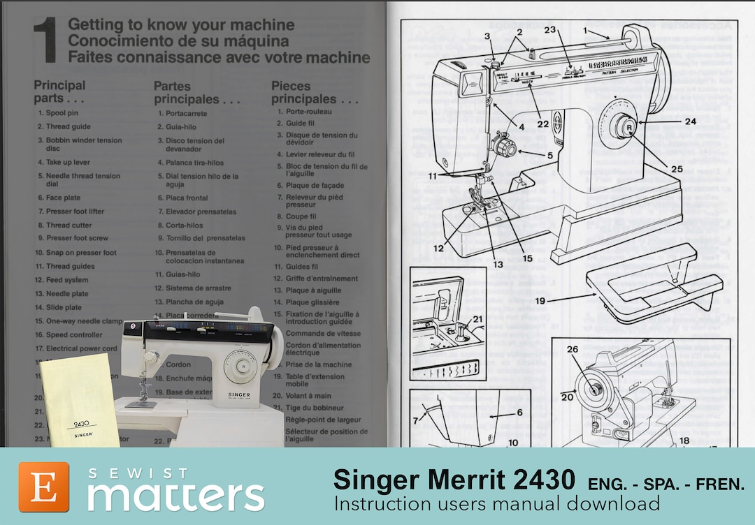 Singer Merritt 2430 Sewing Machine Instruction Manual PDF Download ...
