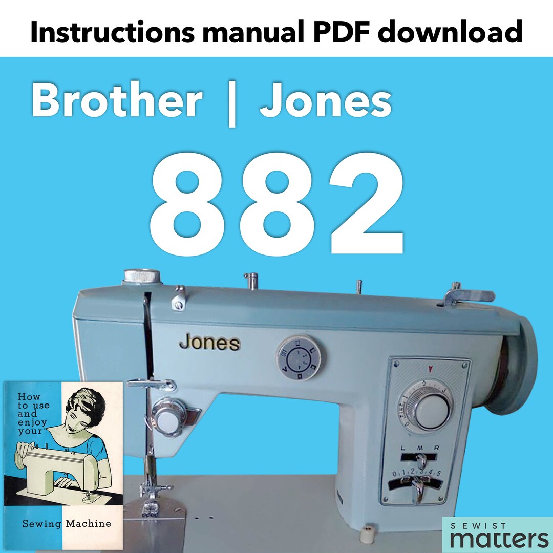 Jones Brother 882 Sewing Machine Manual PDF Download - Etsy