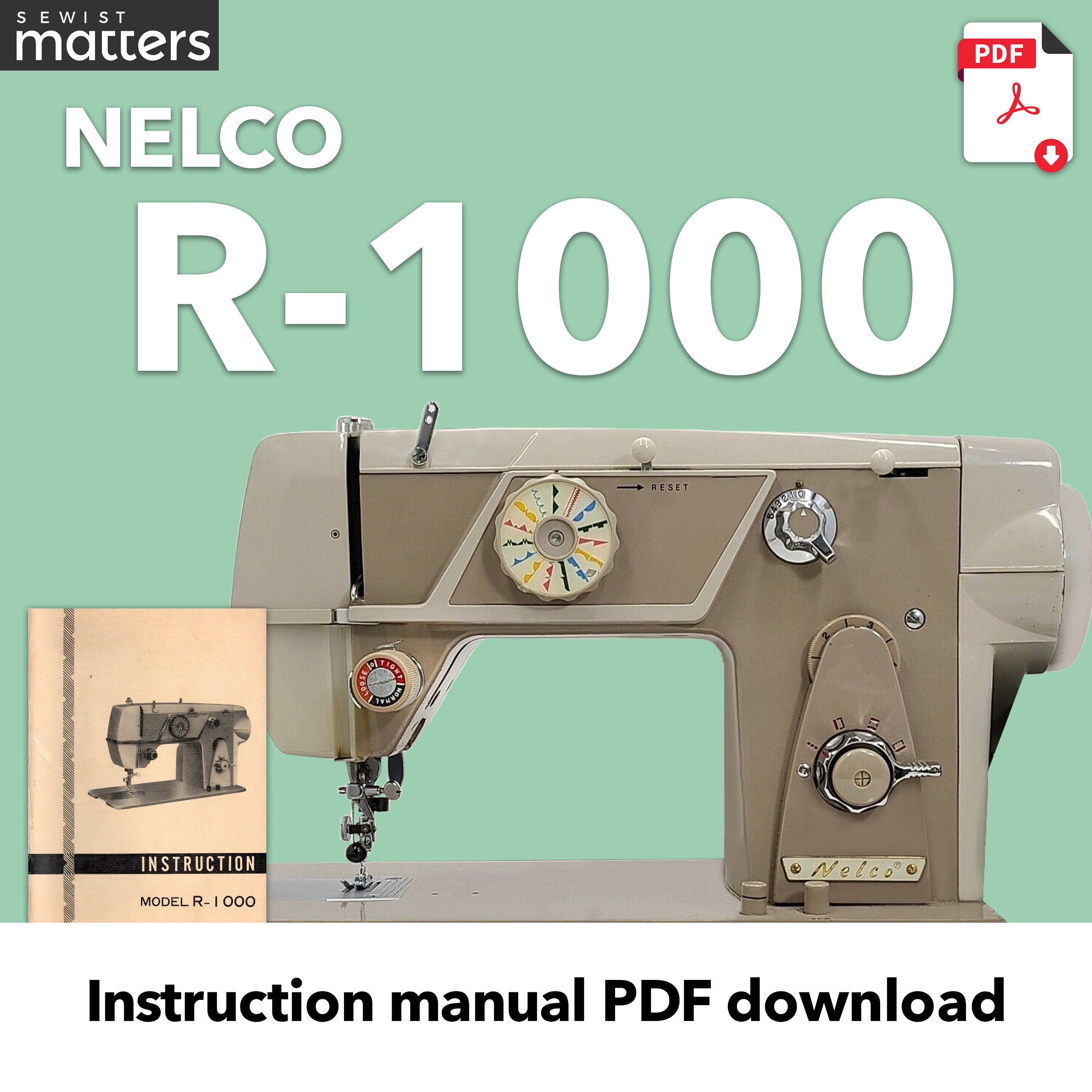 Nelco R-1000 LYRA R-1000B Sewing Machine Instruction Manual PDF ...