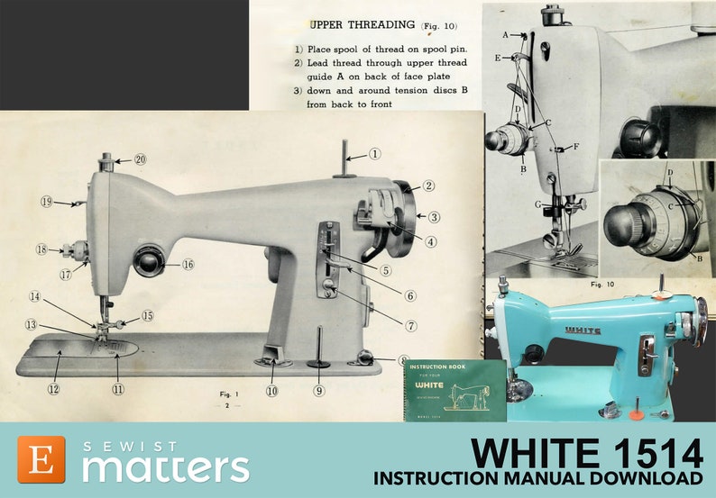 White 1514 Sewing Machine Instruction Manual PDF Download - Etsy