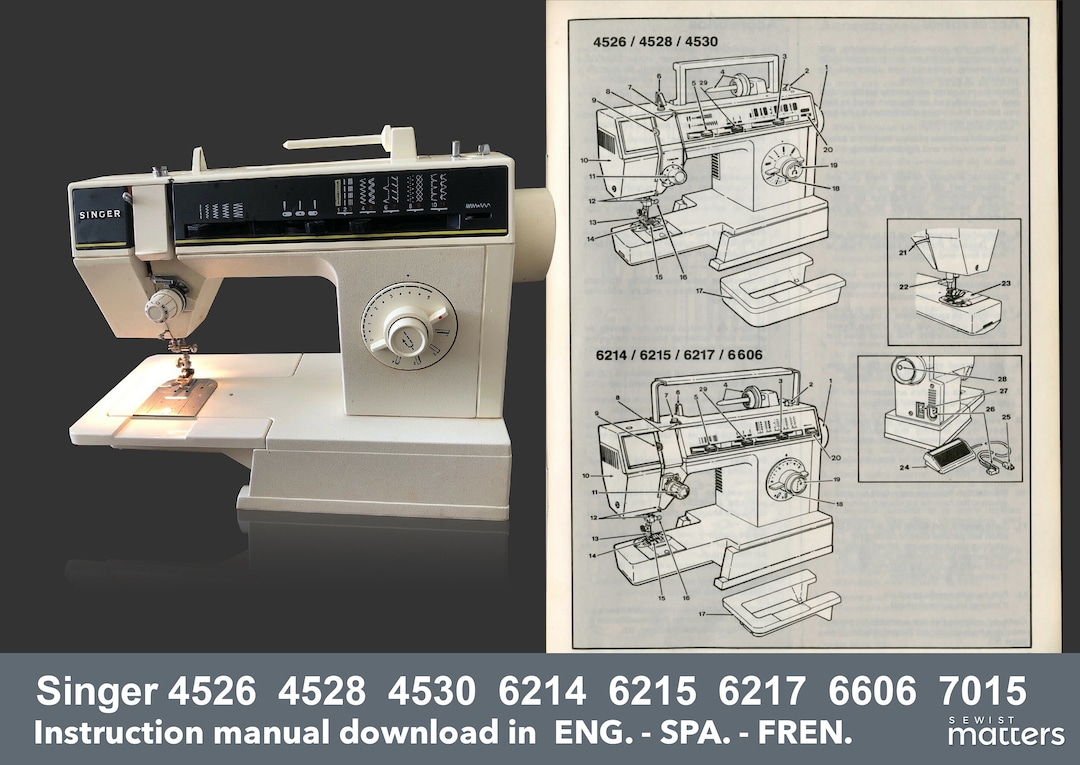 Singer Merritt 4526 4528 4530 6214 6215 6217 6606 & 7015 Sewing Machine ...