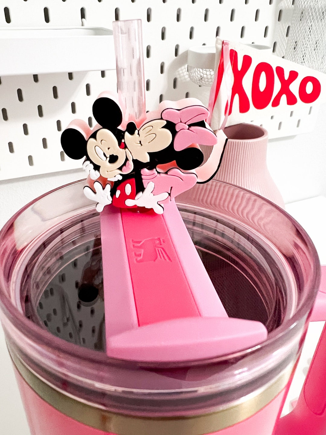 Mickey & Minnie Hug and Kiss Straw Topper - Etsy