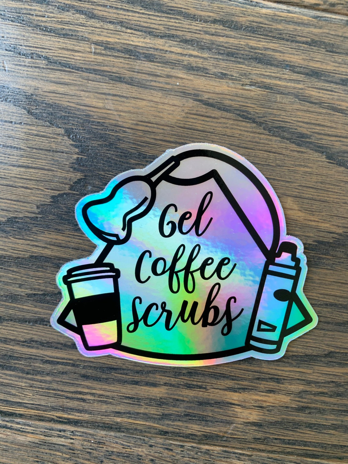 3 Holographic Sticker Gel Coffee Scrubs | Etsy